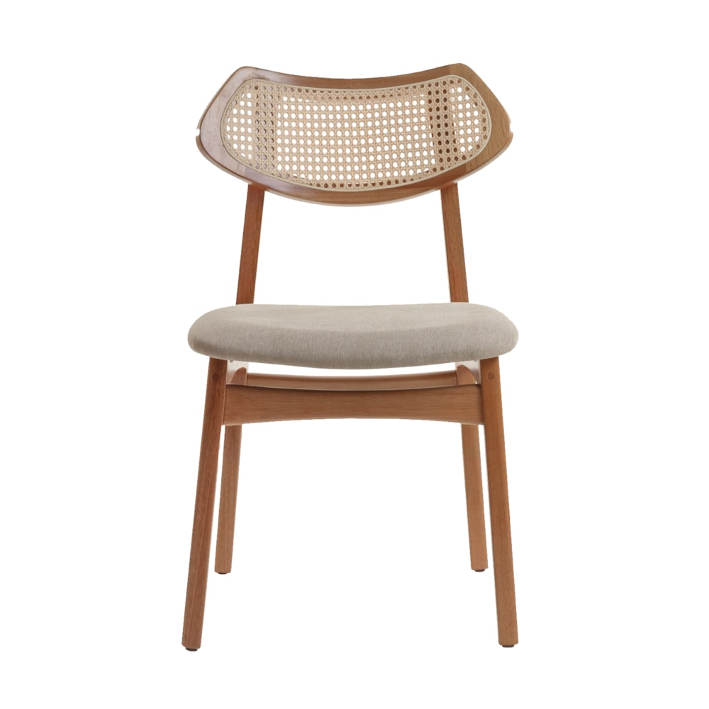 Conjunto 2 Cadeiras Greta Em Madeira Maciça E Palha - Móveis Gruber