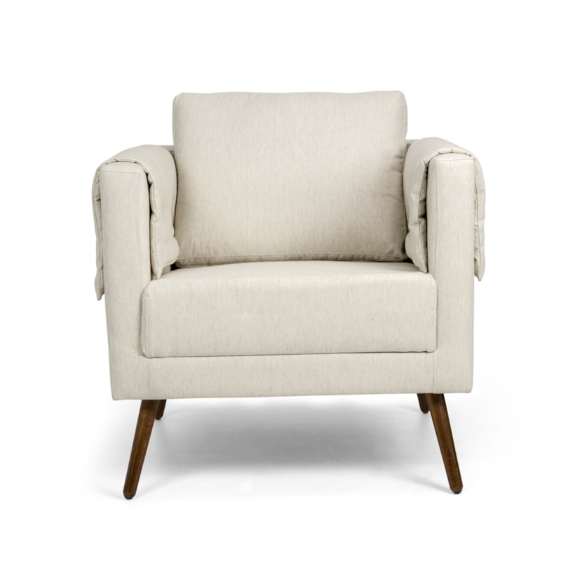 Poltrona Raymond em Estofado - Cru - Móveis Gruber