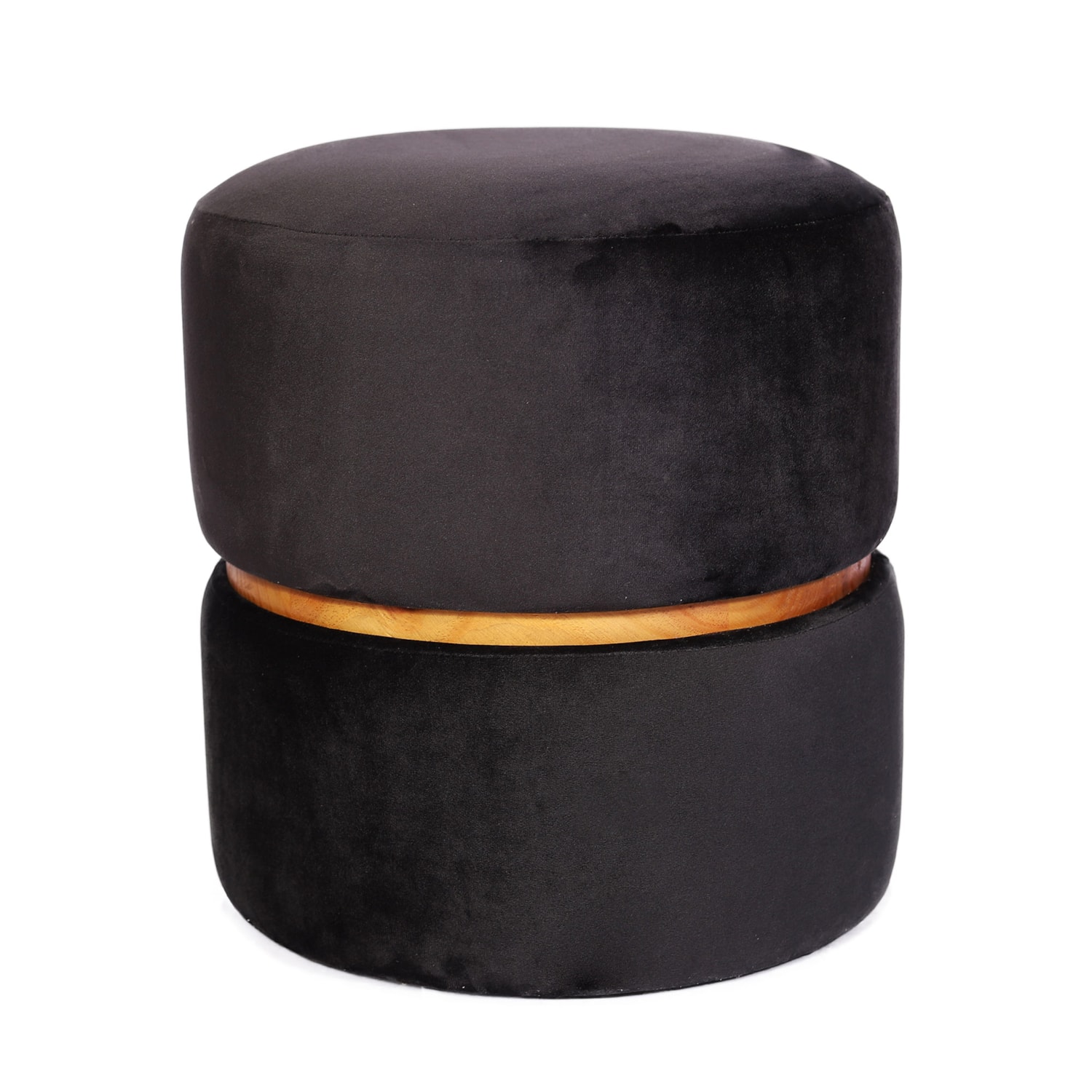 Puff Trevita em Tecido Suede - Preto